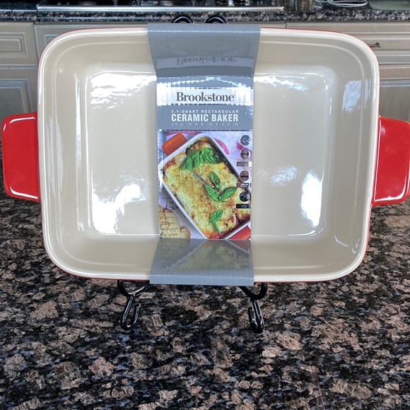 Brookstone | Kitchen | Brookstone 3 Quart Rectangular Ceramic Baker Nwt ...